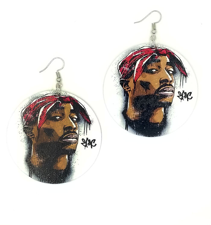 Tupac Shakur – Wood Earrings – Stay Dreamin