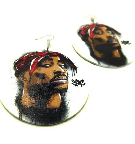 Tupac Shakur – Wood Earrings – Stay Dreamin